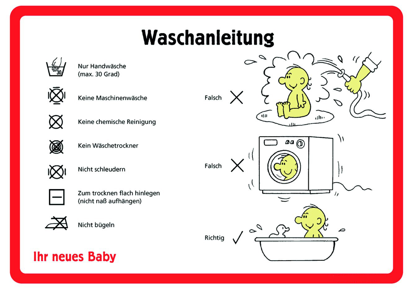 Waschen Anleitung